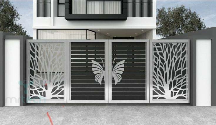 Best Stainless Steel Laser Cutting Gate With HPL Sheet LCG50
