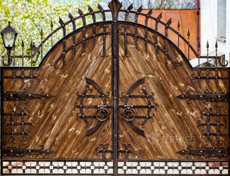 Best Wooden Wrought Iron Gate Design Photos Ideas In 2024