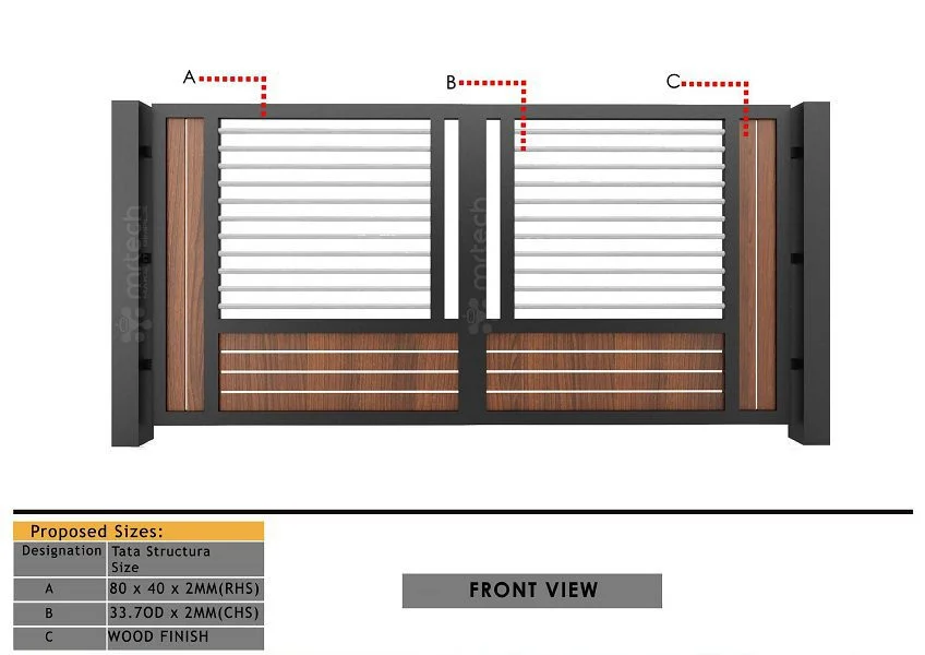 Pipe Gate Designs Entry China Customized Modern Automatic Aluminum