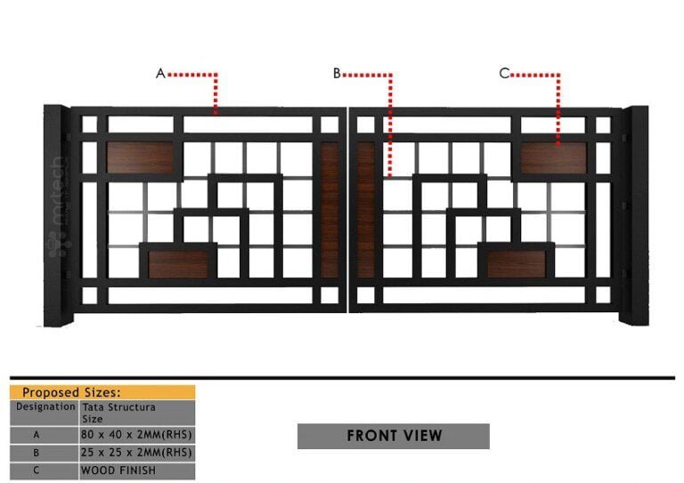 Rectangular Mild Steel Pipes With HPL Sheet Gate » Mr. Tech