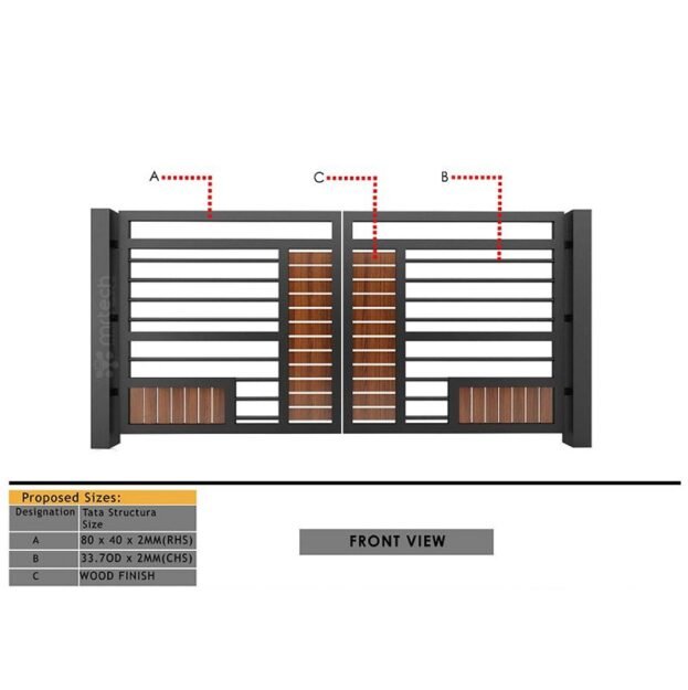 Rectangular Mild Steel Pipes With HPL Sheet Gate » Mr. Tech