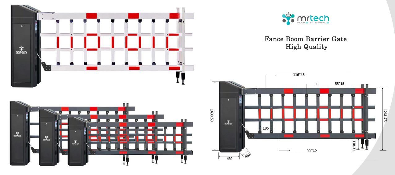 DC 24V Electric Automatic Two Fence Barrier With Servo Motor