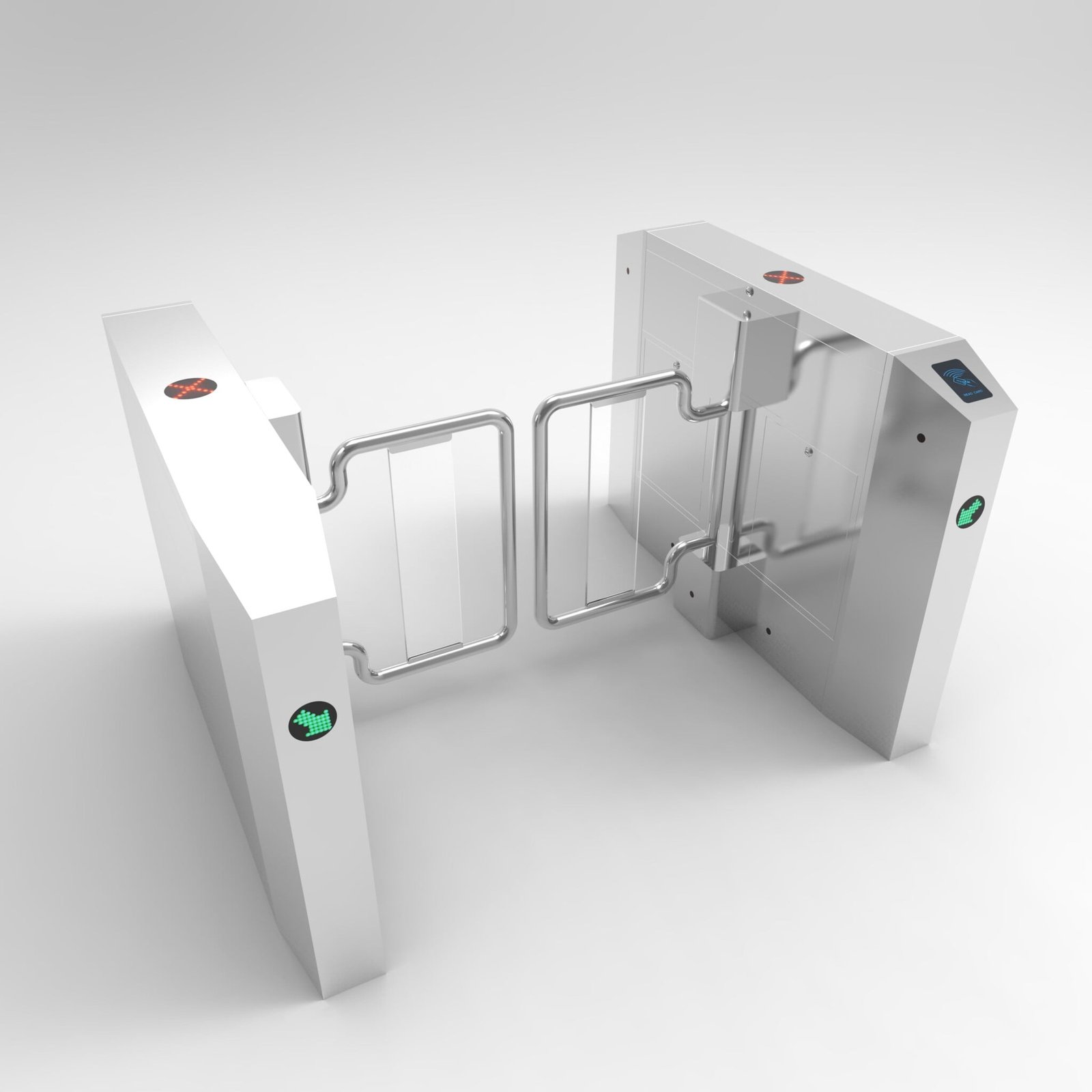 Access Control Swing Barrier RFID Cards QR Code Optical Speed Gate ...