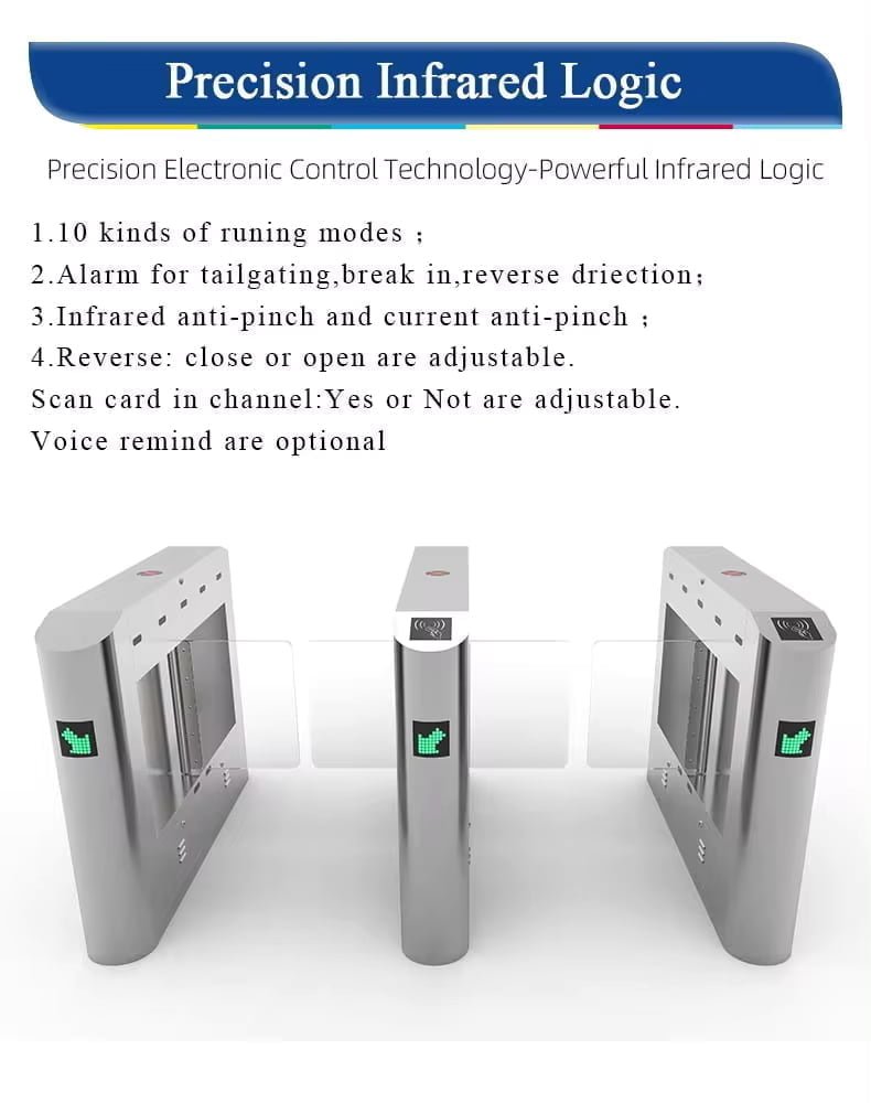Custom Pedestrian Smart Optical Swing Turnstile Gate