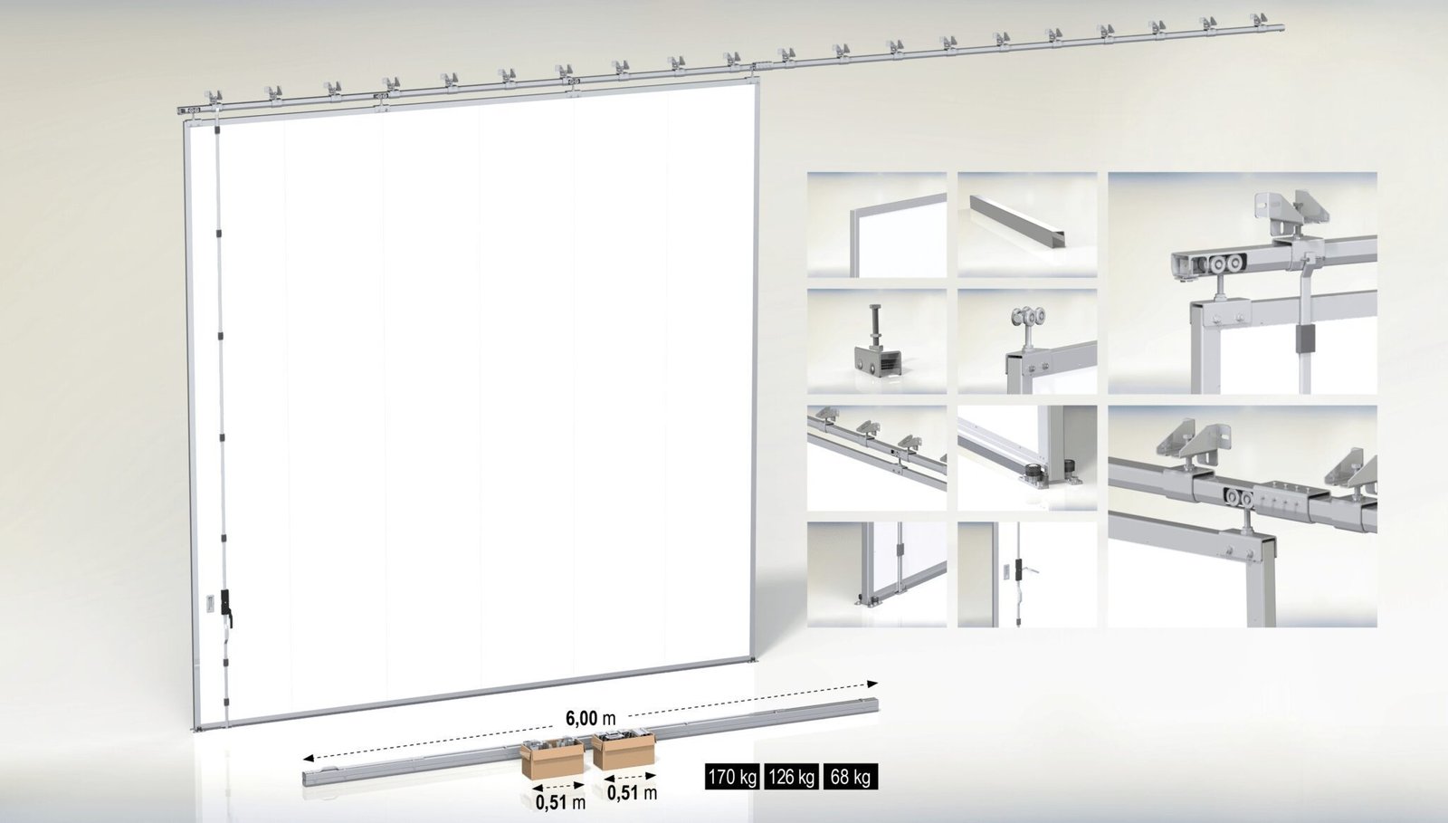 Hanger Sectional Sliding Gate 6.6mtr Hardware Set » Mr. Tech