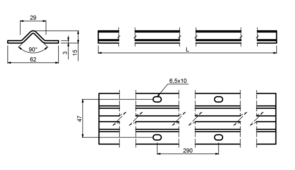 V“ Profile Guide, Fixed, For Sliding Gates And Doors Track Best Price