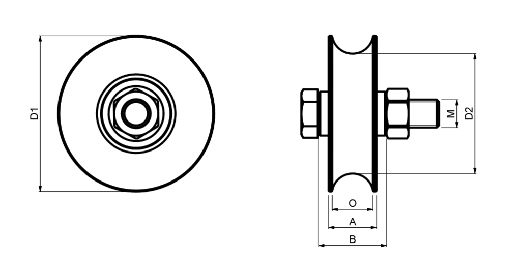 Heavy Duty Sliding Gates Double Bearing O Grooved Wheel