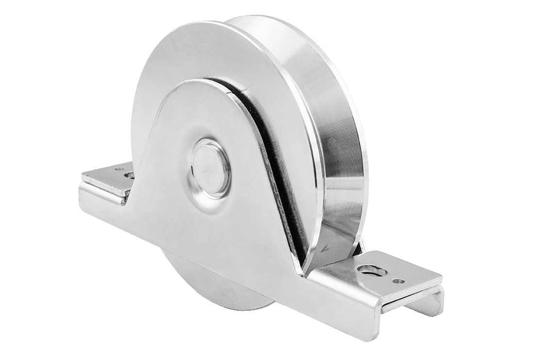 Sliding Gate V Grooved Roller Wheel Double Bearing, Internal Support
