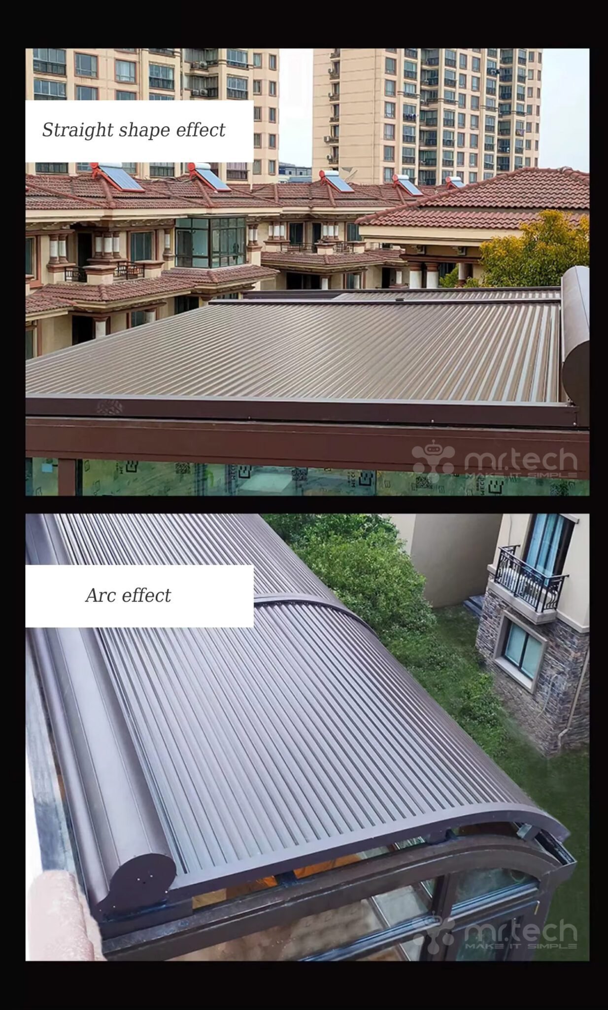 Horizontal Roof Aluminium Roller Shutter For Flat Angle Up And Down