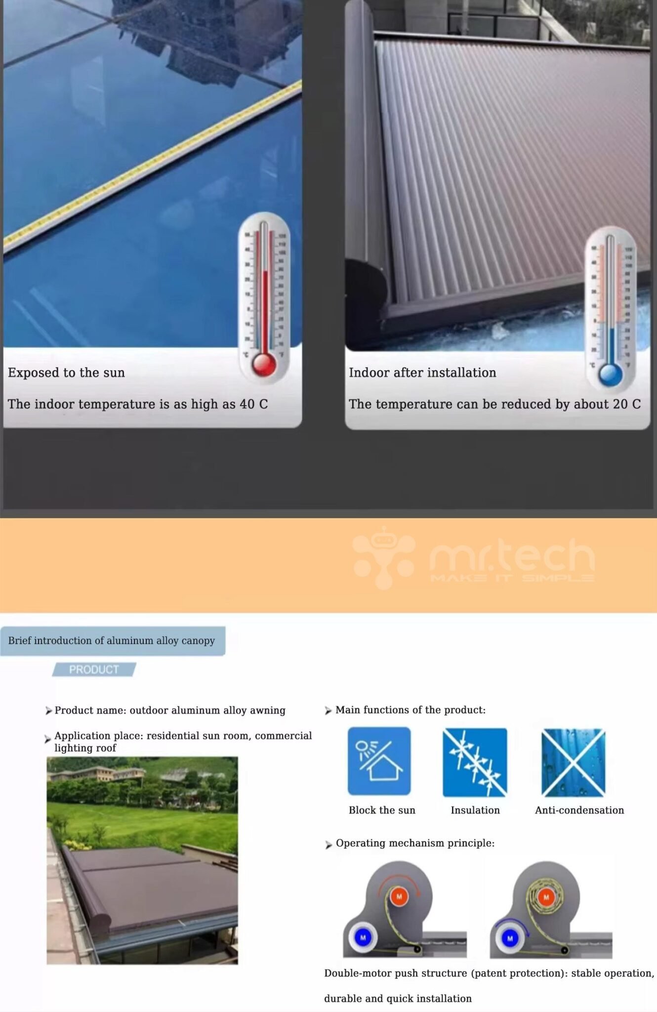 Octagonal Shape Motorized Horizontal Aluminium Roller Shutter For Outdoor
