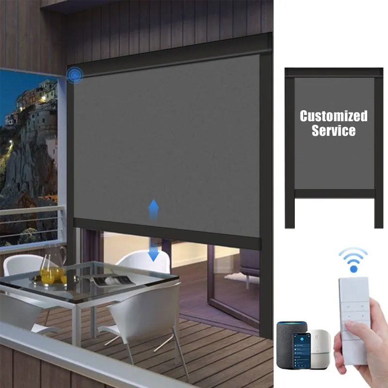 Remote Control Windproof Sunscreen Outdoor Roller Blind » Mr. Tech