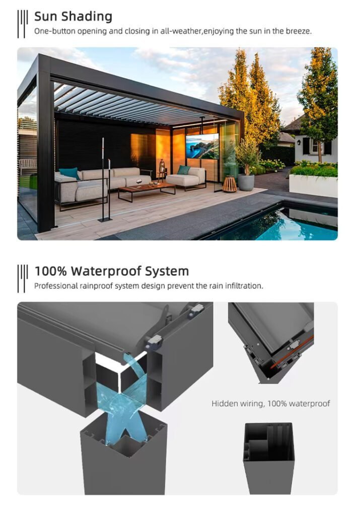 Aluminum Alloy Profile Metal Transom Upright Raw Materials Aluminum Pergola
