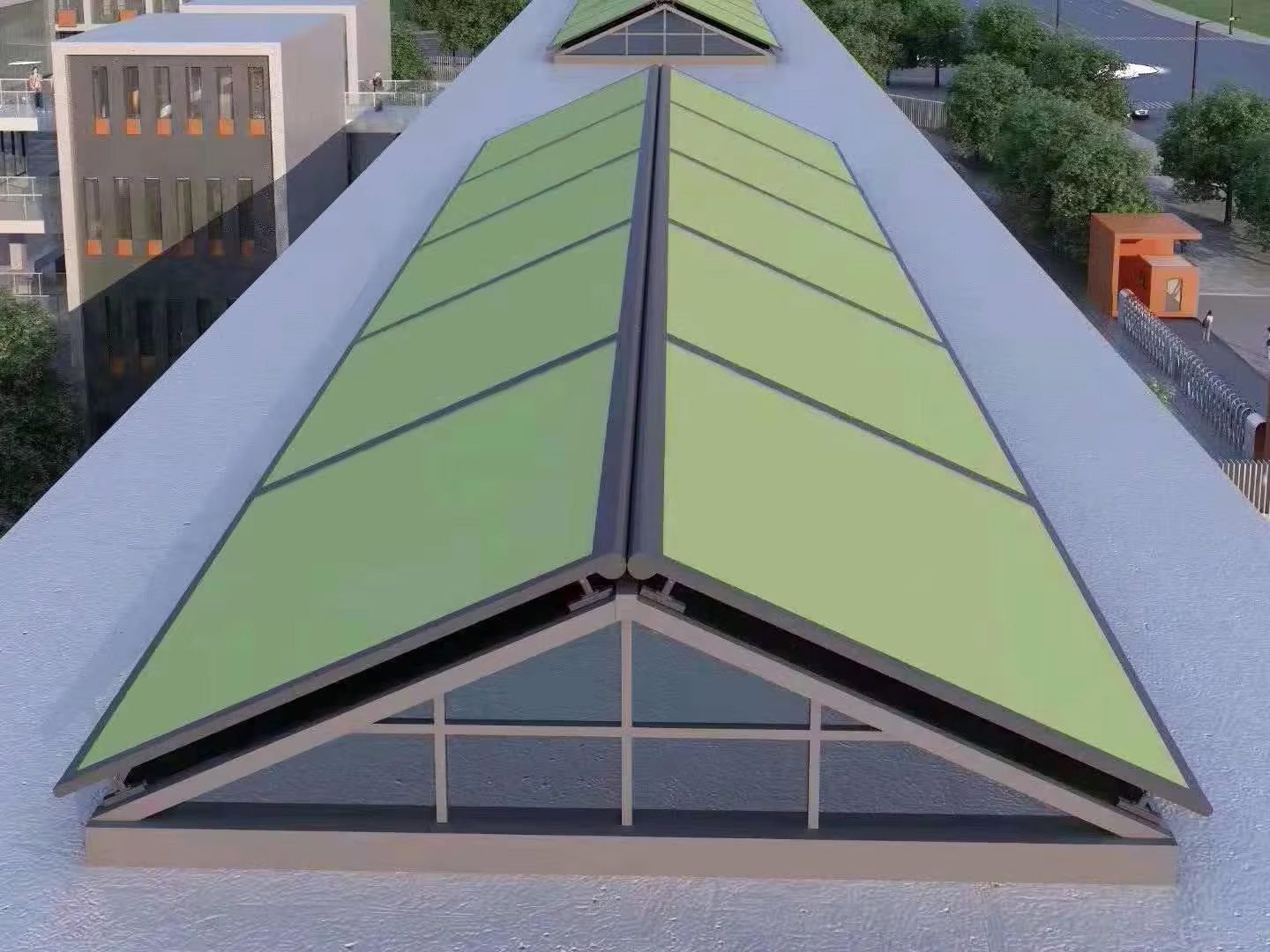 Automatic Retractable Acrylic Fabric Roof Canopy For Glass Roof Shades