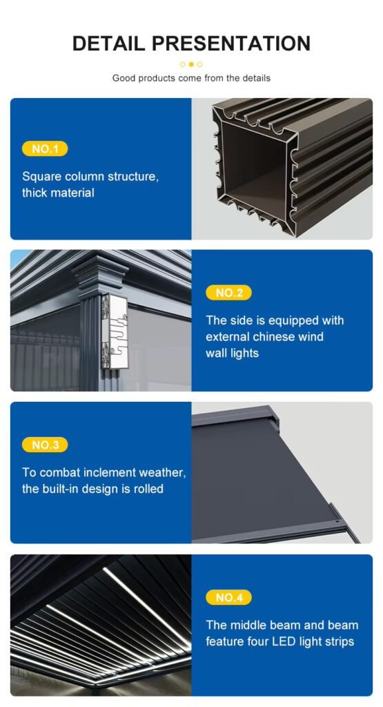 Best Automatic Smart Roof Electric Gazebo Bioclimatic Pergola
