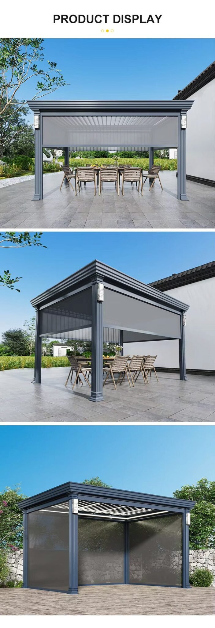 Best Automatic Smart Roof Electric Gazebo Bioclimatic Pergola
