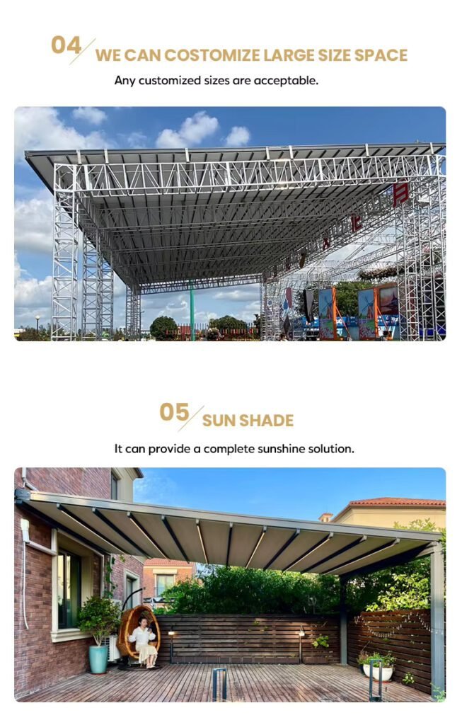 Best Outdoor Balcony Rainproof Sunroom Retractable Roof