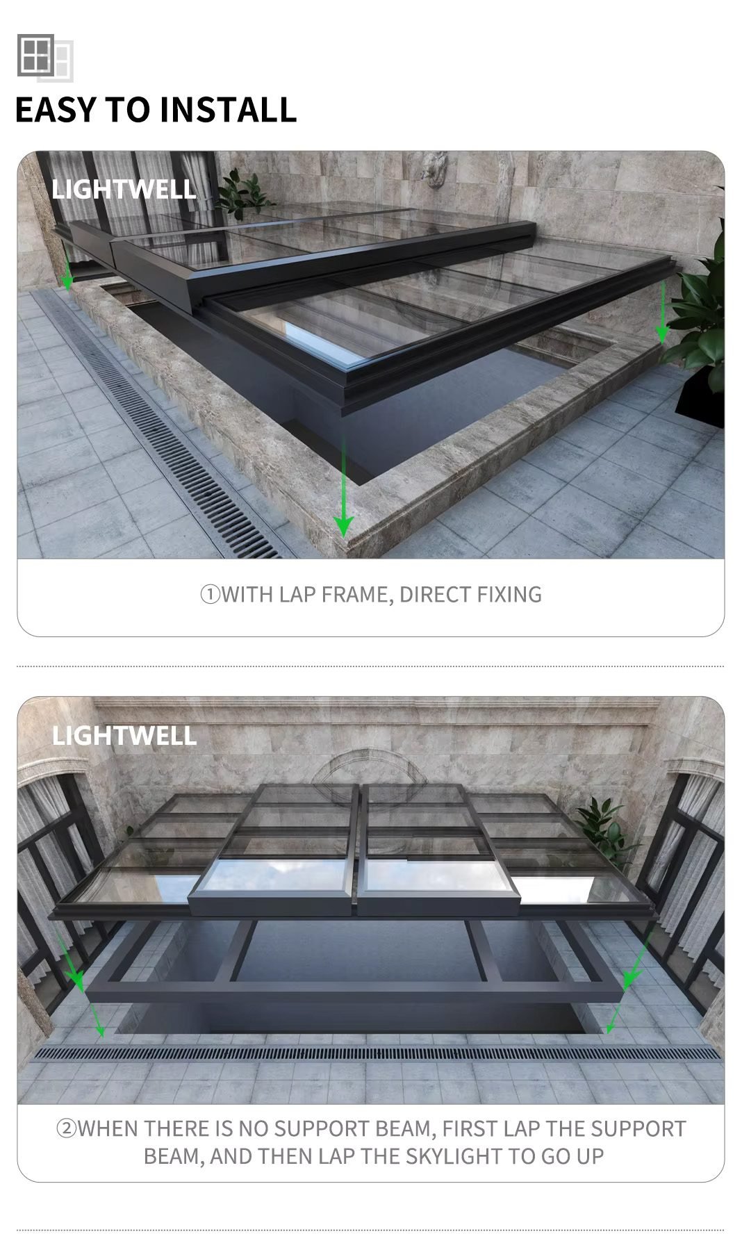 Automatic Electric Motorized Sliding Roof Skylight